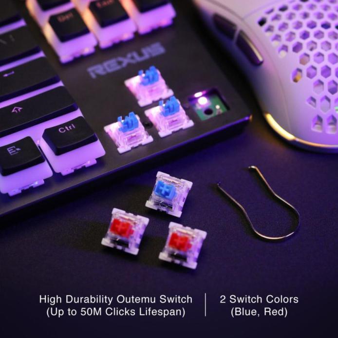 Jual REXUS MX9P / MX9-P / MX9 PUDDING TKL MECHANICAL RGB GAMING ...