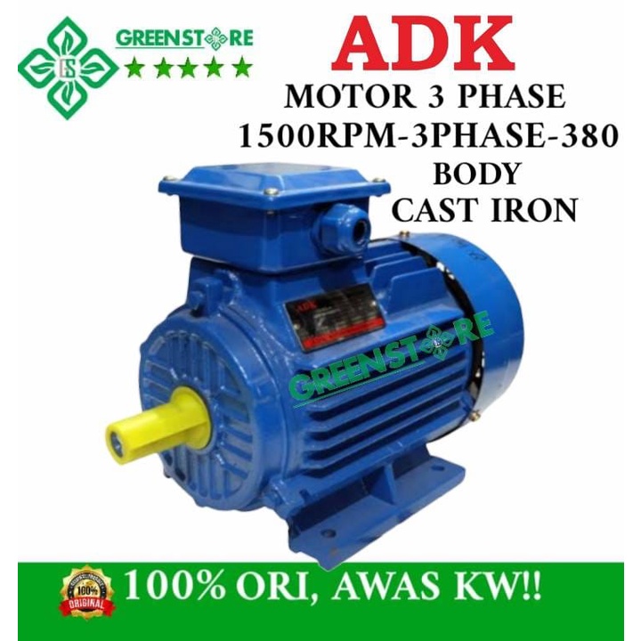 Jual ADK MOTOR 3 PHASE CAST IRON 40HP/30KW/4POLE/1500RPM/380V/B3 FRAME ...
