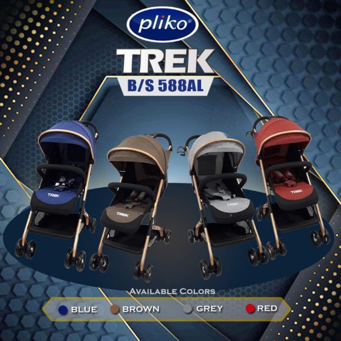 Jual Baby Stroller Pliko Trek Gold Frame 588 AL Cabin Size | Shopee ...