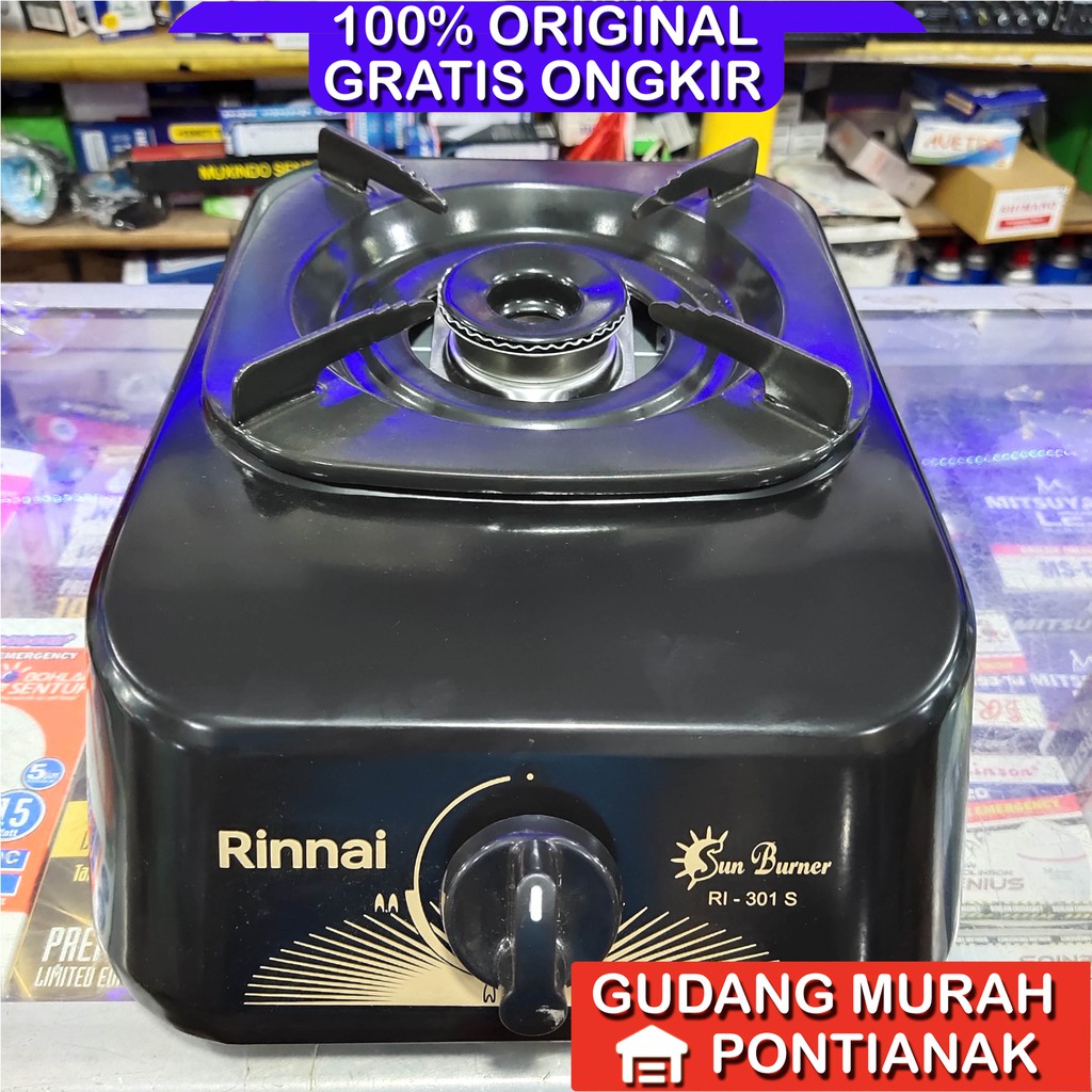 Jual Kompor gas Rinnai Ri 301S 1 tungku 1tungku sun burner 301 s rinnai kompor hemat gas api ...