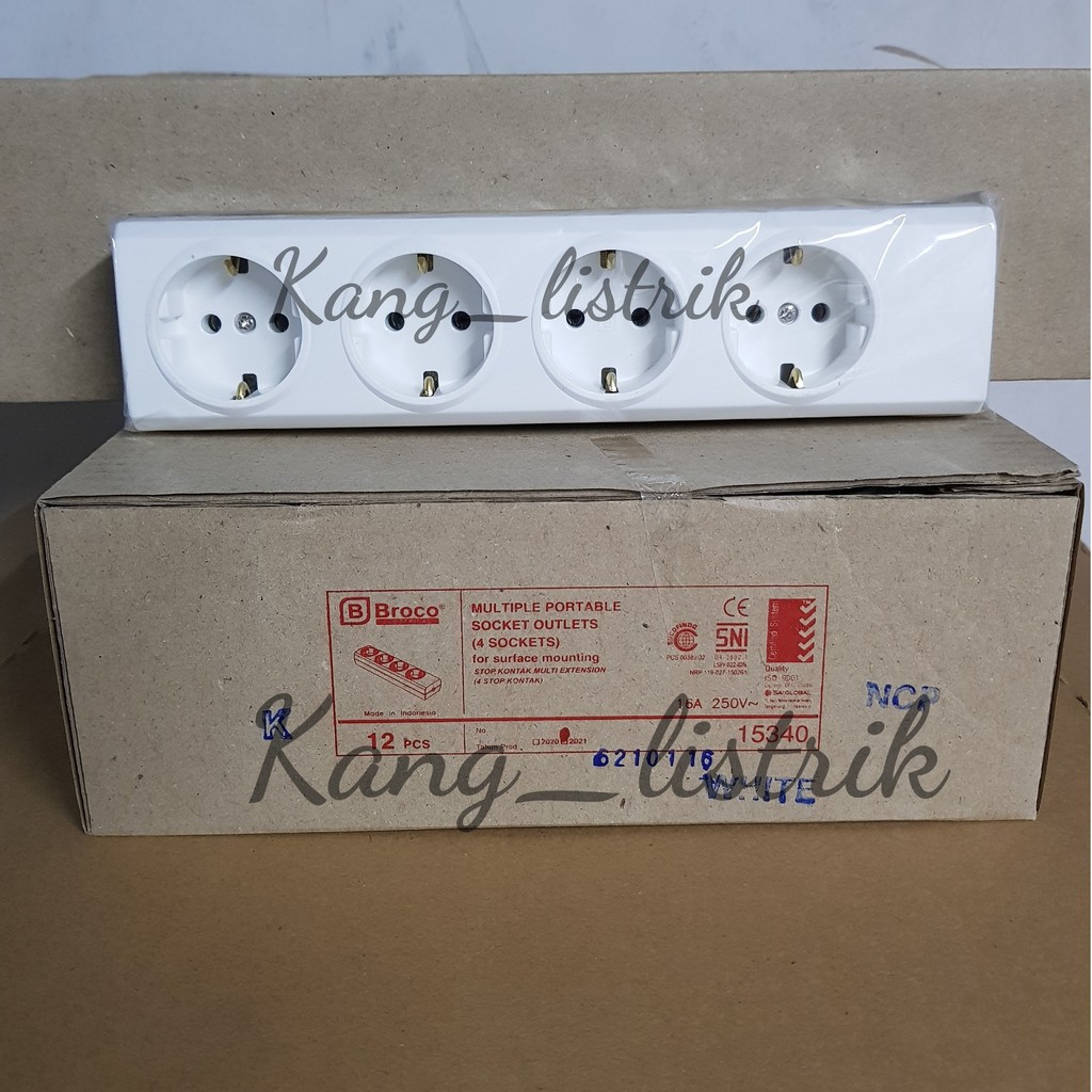 Jual BROCO 15340 STOP KONTAK 4 LUBANG BROCO 15340 / TERMINAL BROCO ...