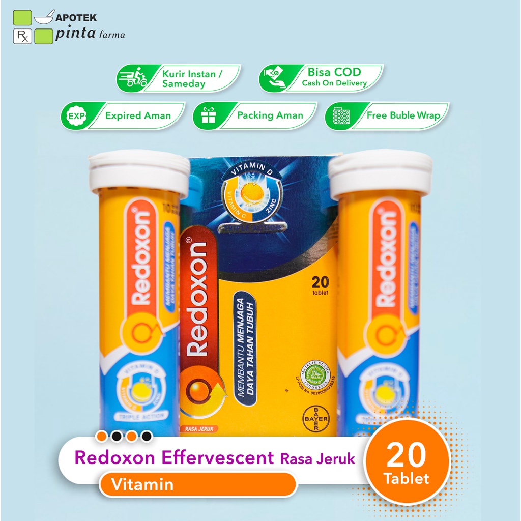 Jual Redoxon Triple Action Effervescent Twin Pack 20 Tablet | Shopee ...