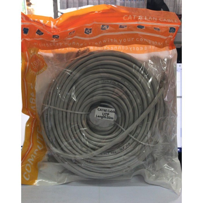 Jual Kabel UTP LAN Cat 6 50 Meter siap pakai up to 1Gbps 50m | Shopee ...