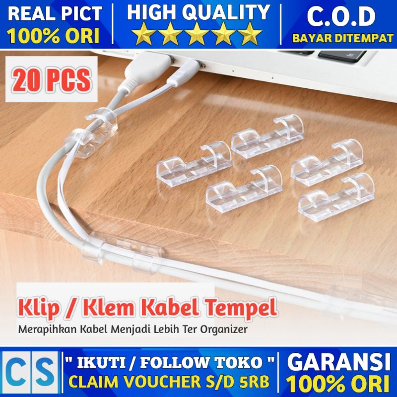 Jual 20PCS Klip Kabel Tempel Klem Jepit Perapih Kabel Listrik USB Cable ...