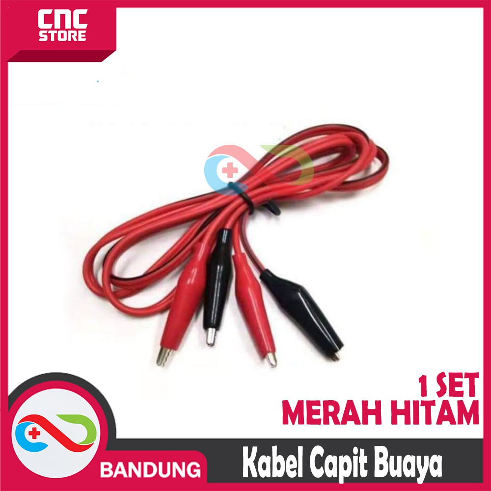 Jual KABEL CAPIT BUAYA TO CAPIT BUAYA 1 SET MERAH & HITAM 1 METER ...