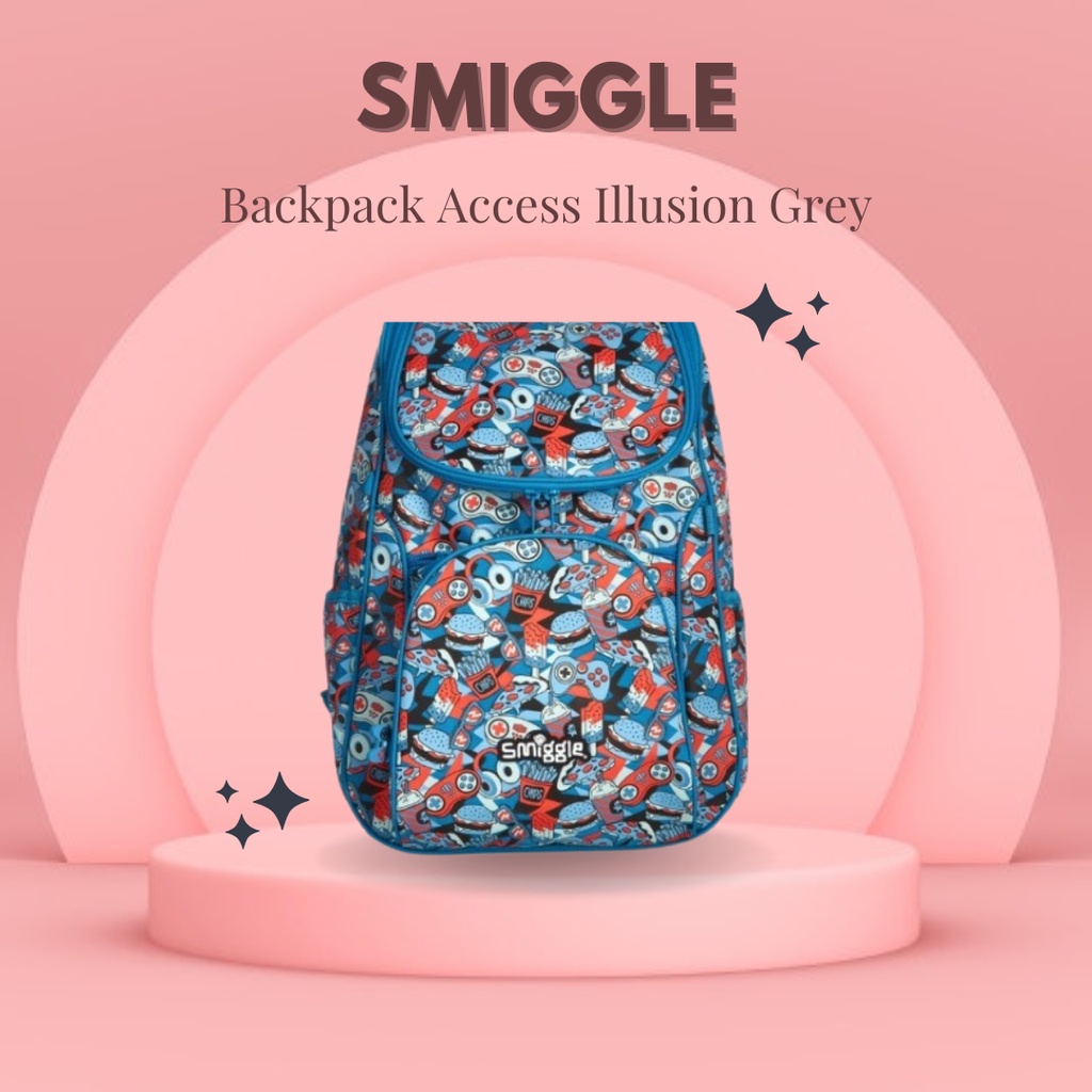 Jual Smiggle Backpack Access Illusion Grey (GET SMIGGLE RAINBOW PEN ...