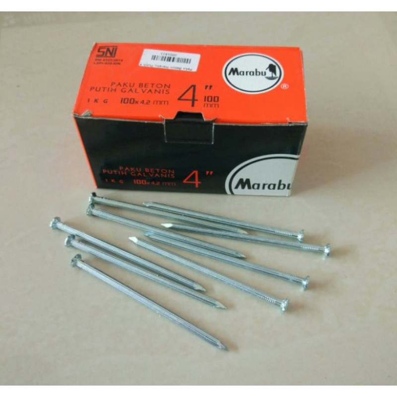 Jual Paku Beton 4 inch Putih / Paku Beton Marabu 10Cm / Paku Beton 10Cm | Shopee Indonesia