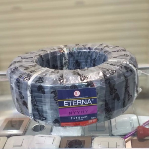 Jual LISTRIK ETERNA NYYHY NYMHY 2X1.5 5O METER SERABUT 1 ROLL 50M - NYMHY PUTIH | Shopee Indonesia