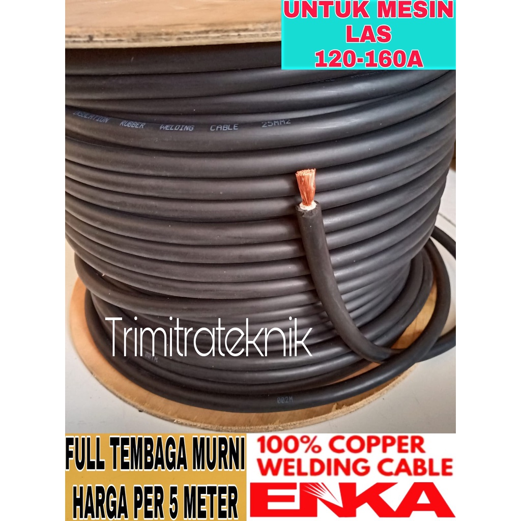 Jual [HARGA PER 5 METER] Kabel las full tembaga Murni 25mm2 Enka ...