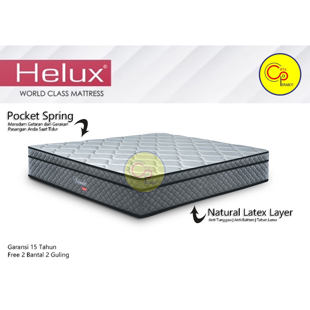 Jual Kasur Springbed Latex Pocket Spring Helux Vinka Tempat Tidur FREE ...