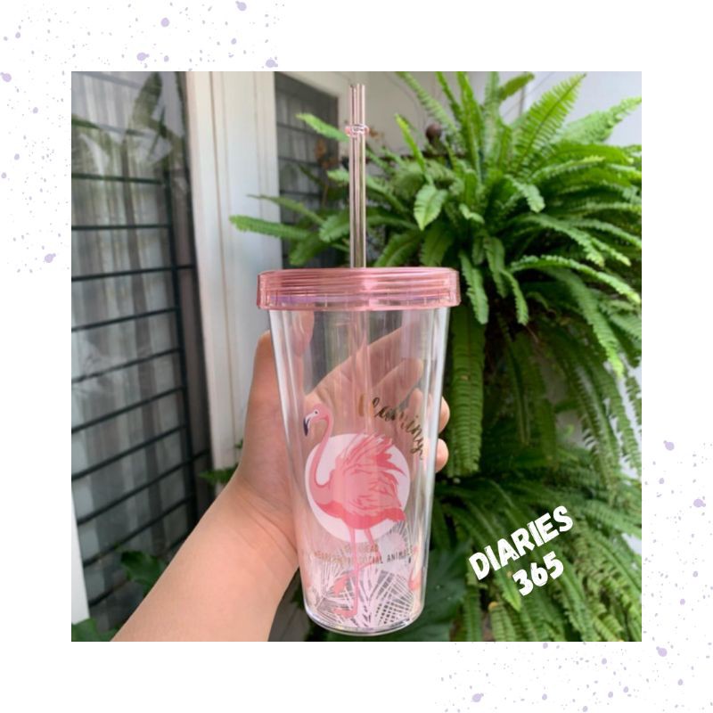 Jual Tumbler Flamingo (botol minum + sedotan) | Shopee Indonesia