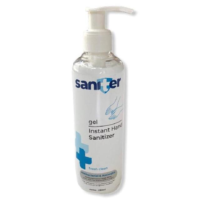 Jual +++++] SANITER Hand Sanitizer Gel Botol Pump 230mL Antibacterial ...