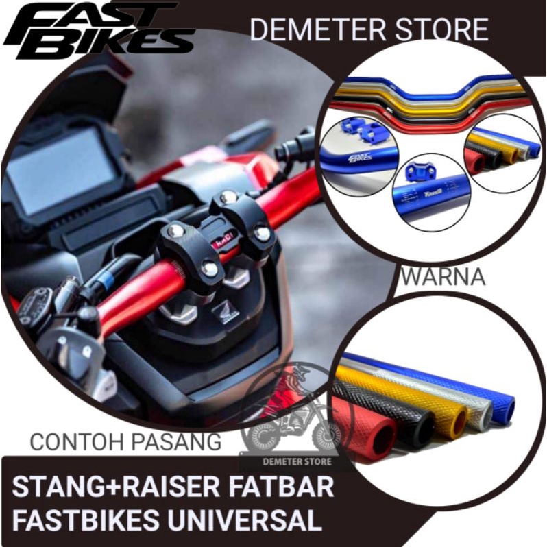 Jual Stang Fatbar SET + Raiser Low CNC FASTBIKES Motor KLX NMAX PCX ADV ...
