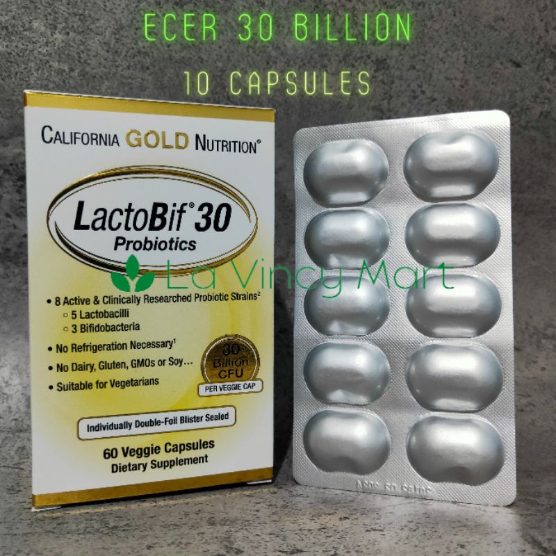 Jual California Gold Nutrition LactoBif Probiotics 30 Billion, ECER 10 ...