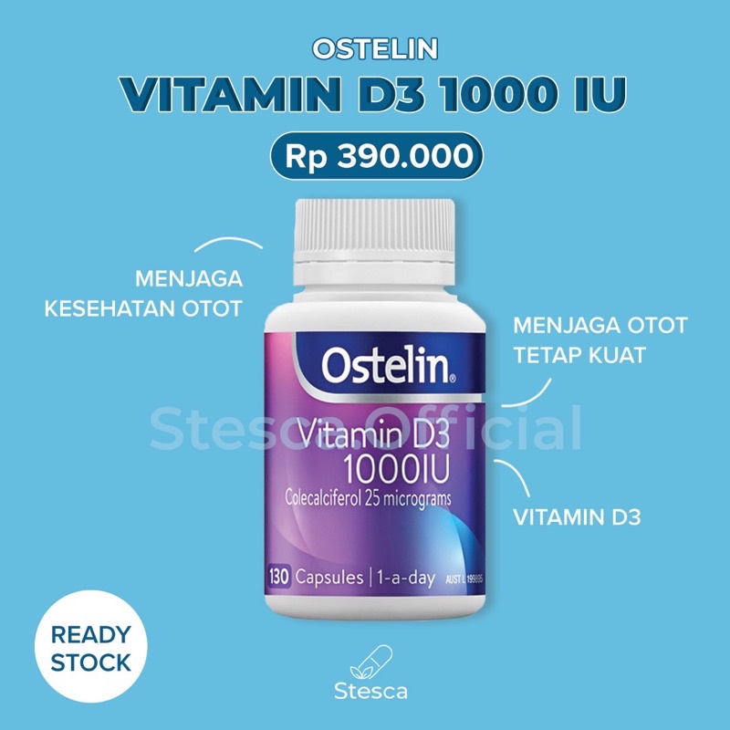 Jual ostelin vitamin D3 1000 IU 130 capsules | Shopee Indonesia