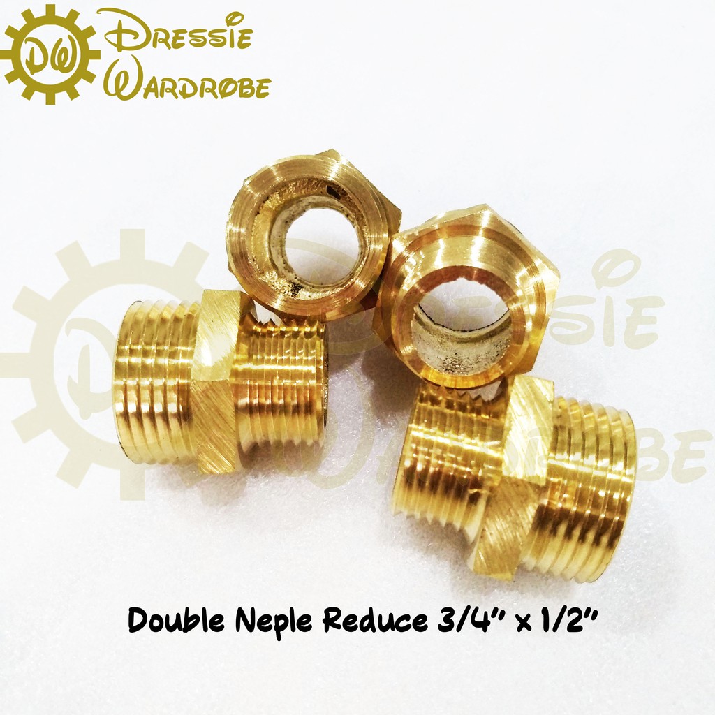 Jual Konektor Nepel Double Neple Nipple Drat Kuningan 3/4" x 1/2" | Shopee Indonesia
