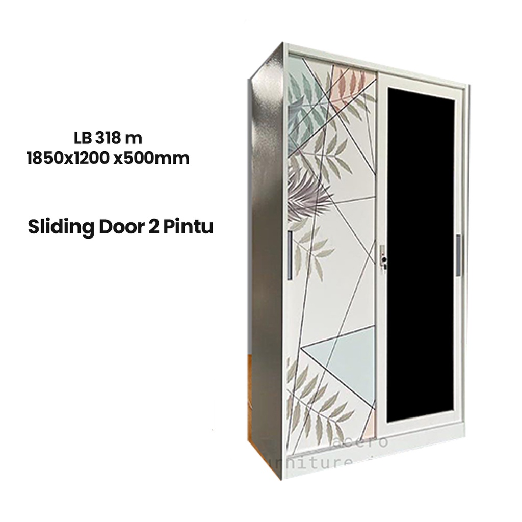 Jual Lemari Baju Besi - Lemari Pakaian Besi Sliding / 2 Pintu / 3 Pintu | Shopee Indonesia