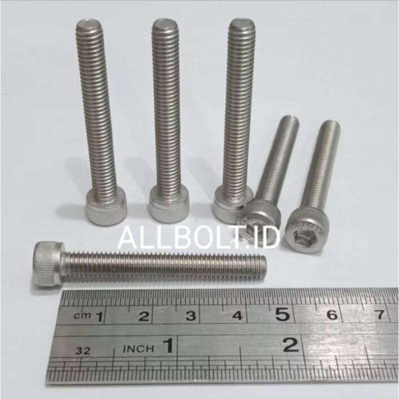 Jual baut 10 L stainless L5 / 6x45mm ( 1 biji ) | Shopee Indonesia