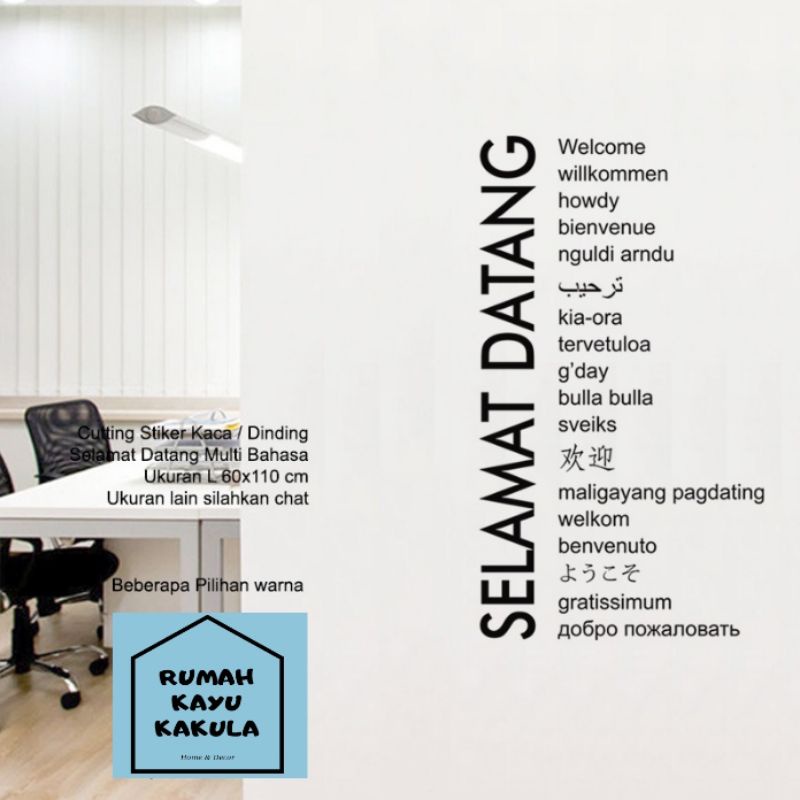 Jual Wall Sticker Cutting Stiker Dinding Kaca Selamat datang berbagai ...