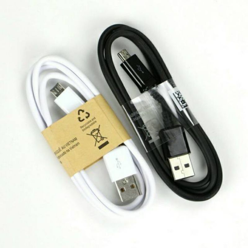 Jual Kabel Data Micro Usb Putih Panjang 1 Meter Cable Bulat 1M 100Cm 1A ...