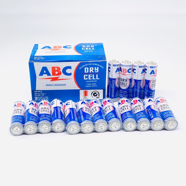 Jual BATERAI ABC BIRU AA / BATTERY ABC BIRU A2 ISI 24 PCS | Shopee ...