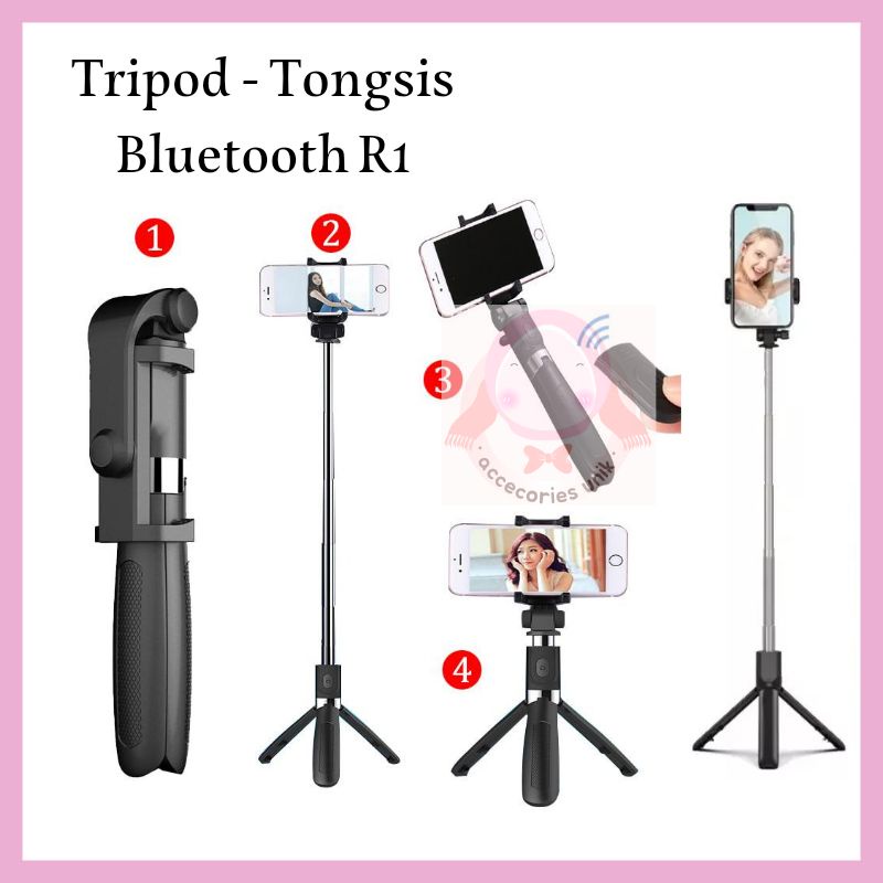 Jual Tripod R1 Tongsis Tripod 3in1 Remote Bluetooth 360° Mini Selfie