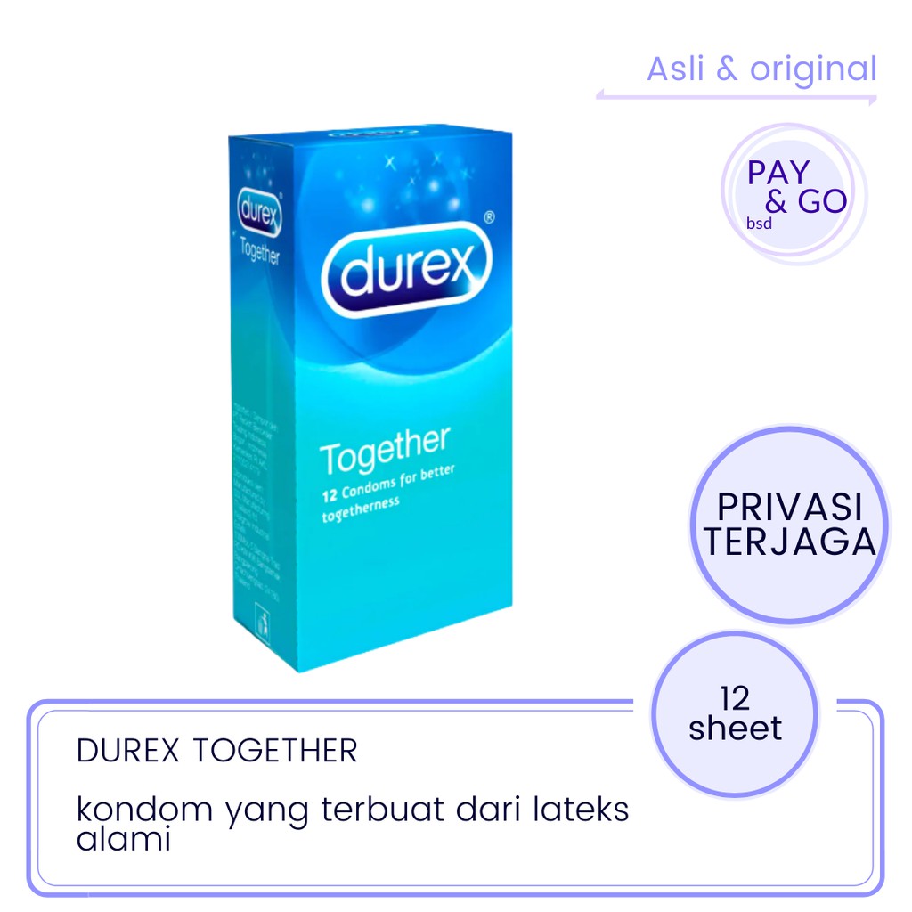 Jual DUREX TOGETHER ISI 12-KONDOM DUREX-DUREX CONDOMS 12 SHEET-ALAT ...