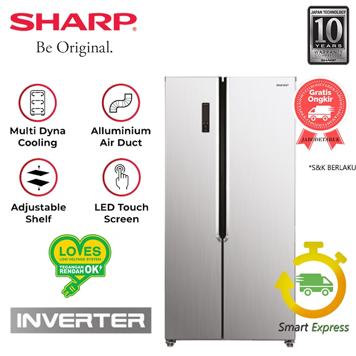 Jual KULKAS SHARP SIDE BY SIDE SJ-IS50MA SL / SJIS50MASL - (2 PINTU / 472 LITER) | Shopee Indonesia