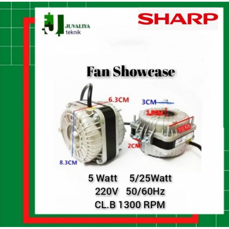 Jual Dinamo Fan Showcase 5Watt 5/25Watt 220V lemari kaca Sharp ...