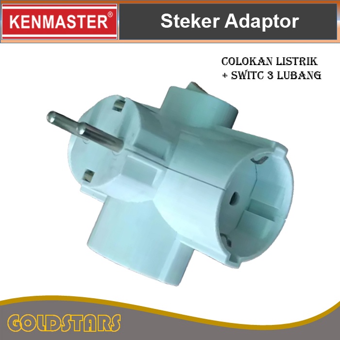 Jual Steker Colokan Listrik 3 Lubang Kenmaster Plug Adaptor + Switch ...