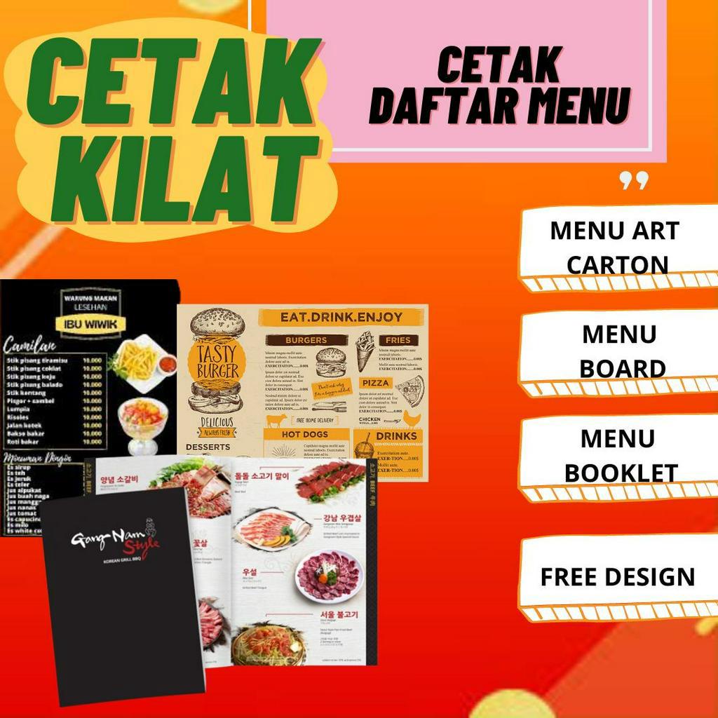 Jual [FREE DESIGN] CETAK DAFTAR MENU MAKANAN MINUMAN UMKM CAFE RUMAH ...