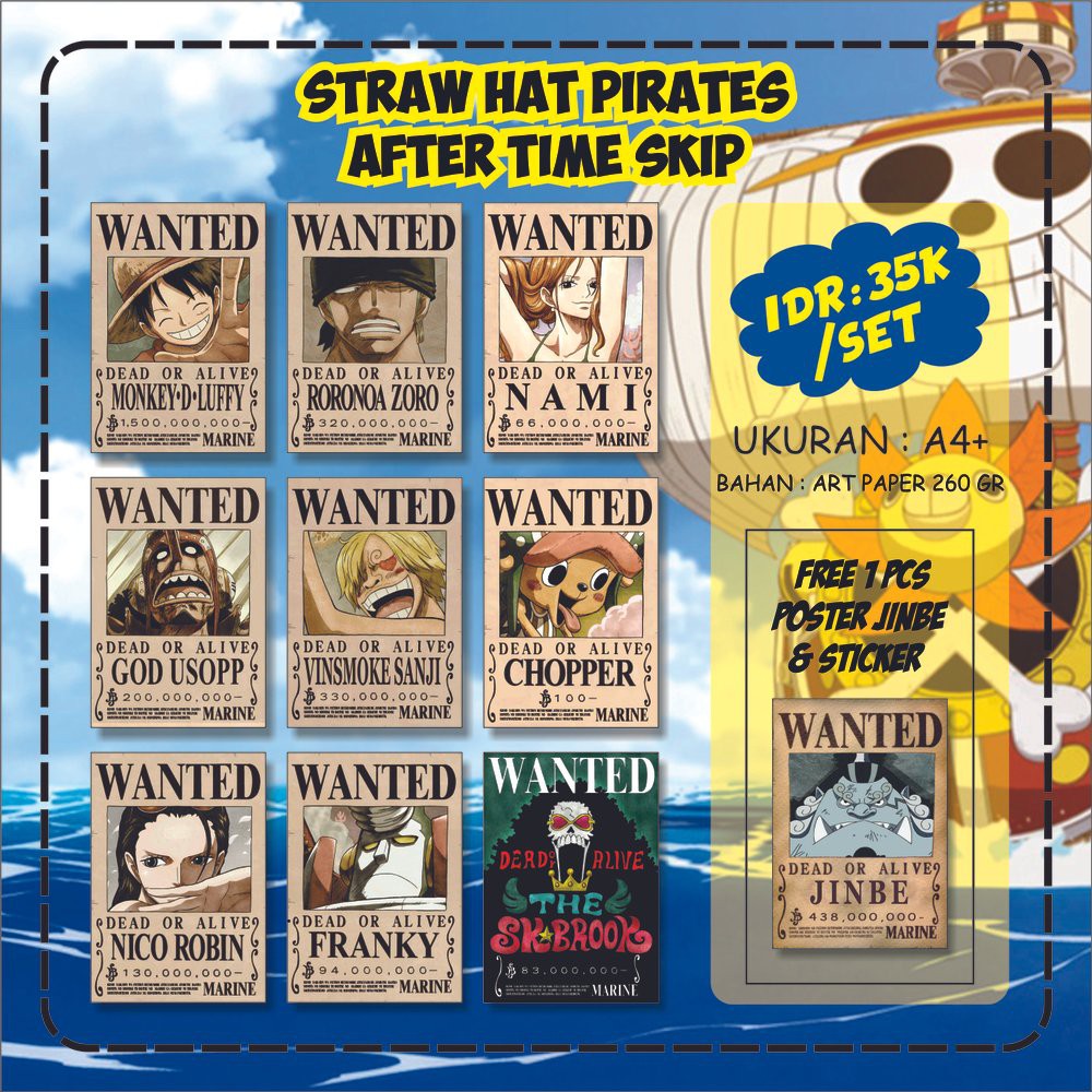 Jual Dijual Poster Wanted Bounty One Piece - SHP After Time Skip New ...
