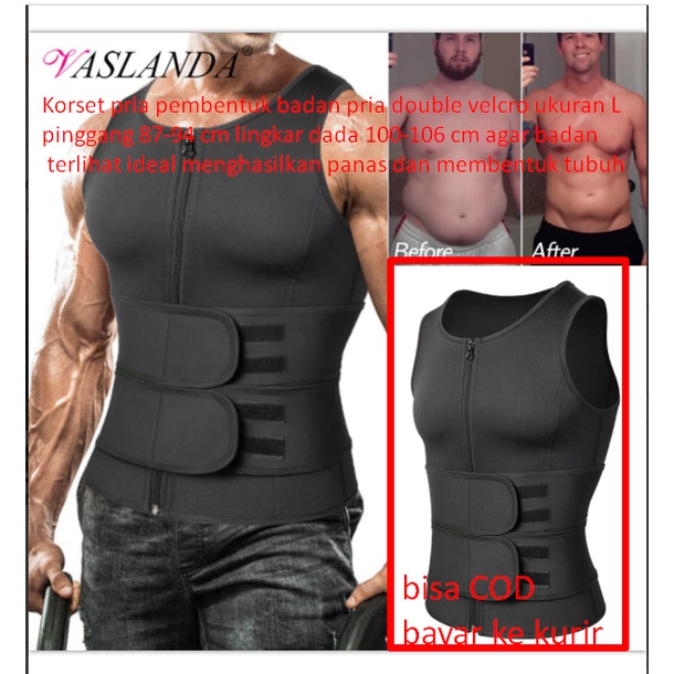 Jual Korset pria pembentuk badan pria double velcro ukuran L pinggang ...
