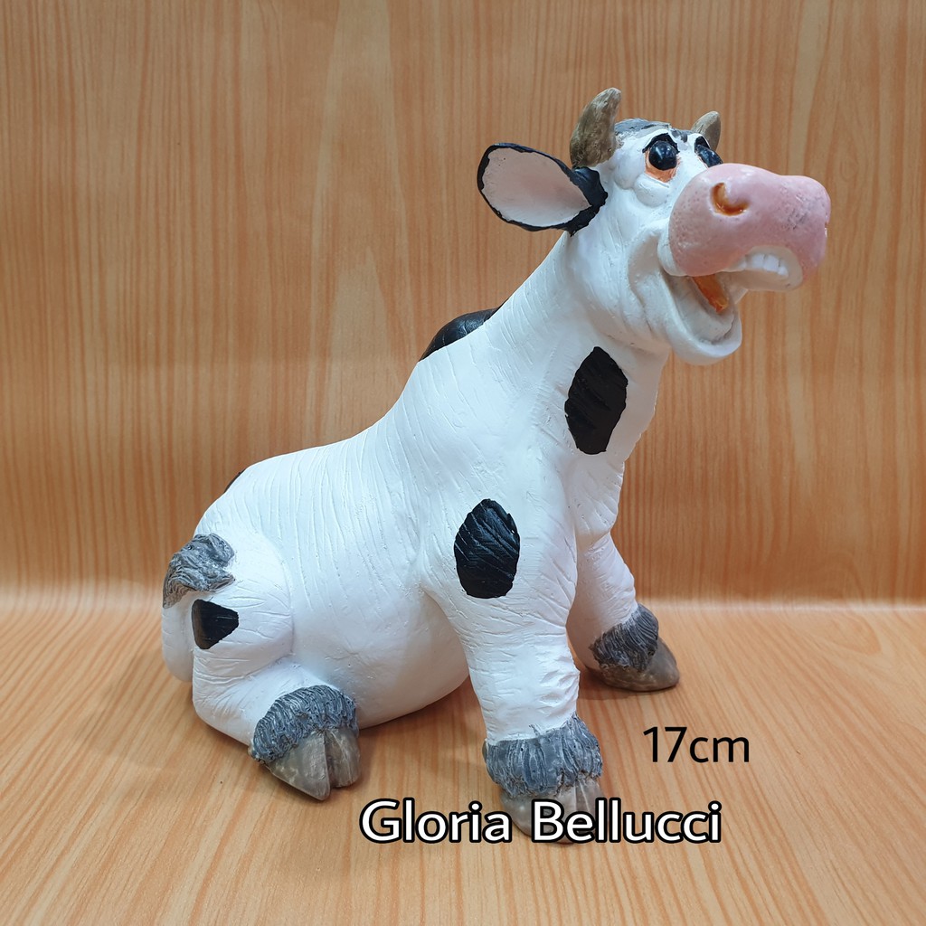 Jual patung pajangan sapi duduk santai miniatur cow | Shopee Indonesia