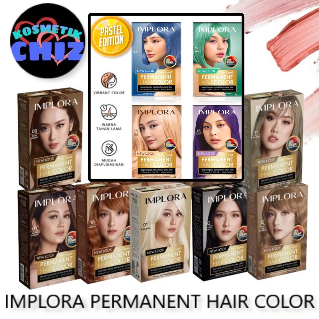 Jual IMPLORA New Look Color Expert Permanent Hair Color / Pastel ...
