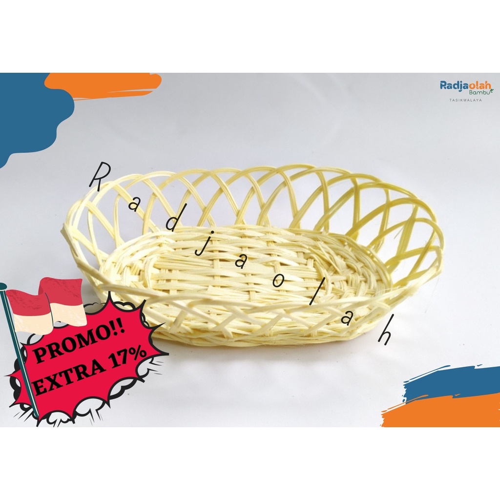 Jual Mangkuk snack bahan anyaman bambu model oval | Shopee Indonesia