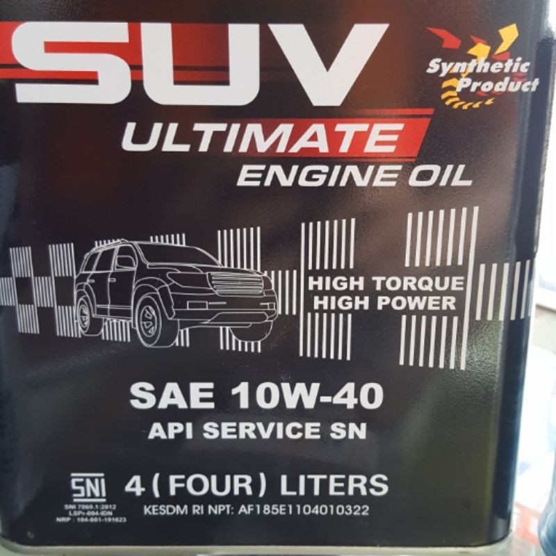 Jual Oli Mesin Unioil SUV Ultimate 10W40 API SN Galon 4L | Shopee Indonesia
