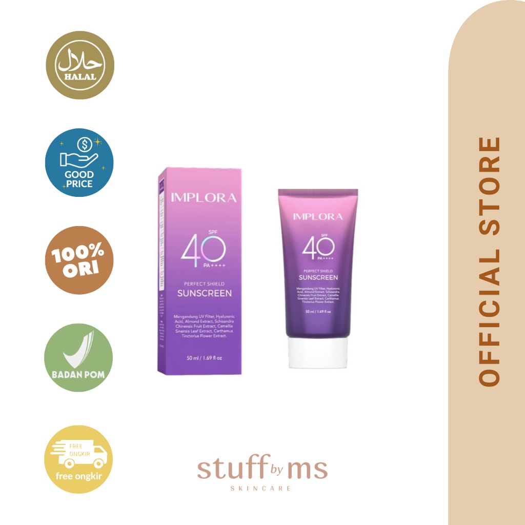 Jual IMPLORA Perfect Shield Sunscreen SPF40 PA++++ 50ml - Implora ...