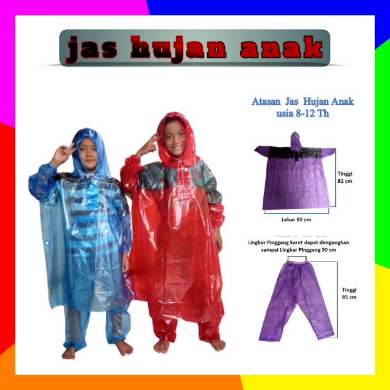 Jual Jas hujan anak setelan ponco celana TANOZ | Shopee Indonesia