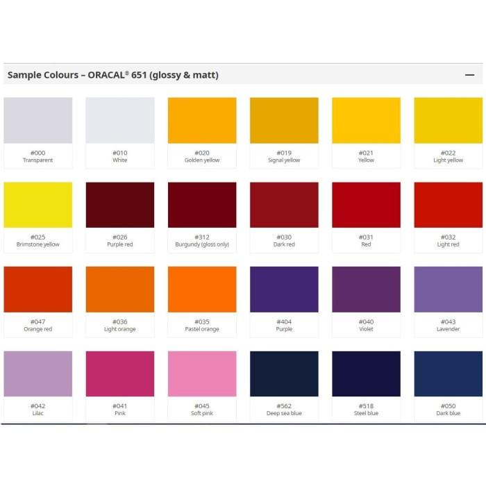 Jual Stiker / Sticker ORACAL 651 series GLOSSY / MATTE (100cm x 126cm ...