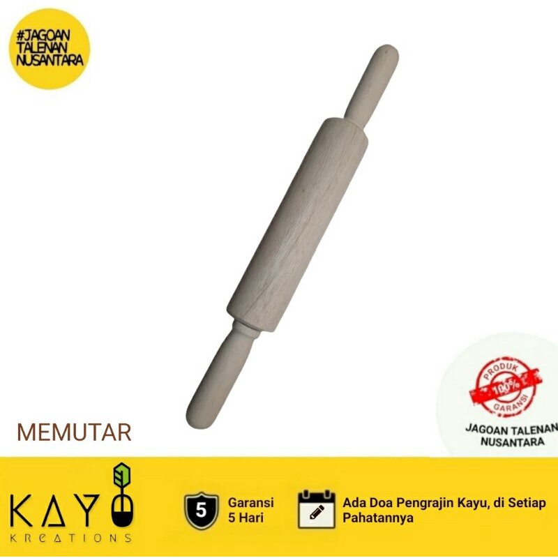 Jual Rolling Pin Penggiling Adonan Kue 40cm Kayu Pinus / Rolling Pin ...
