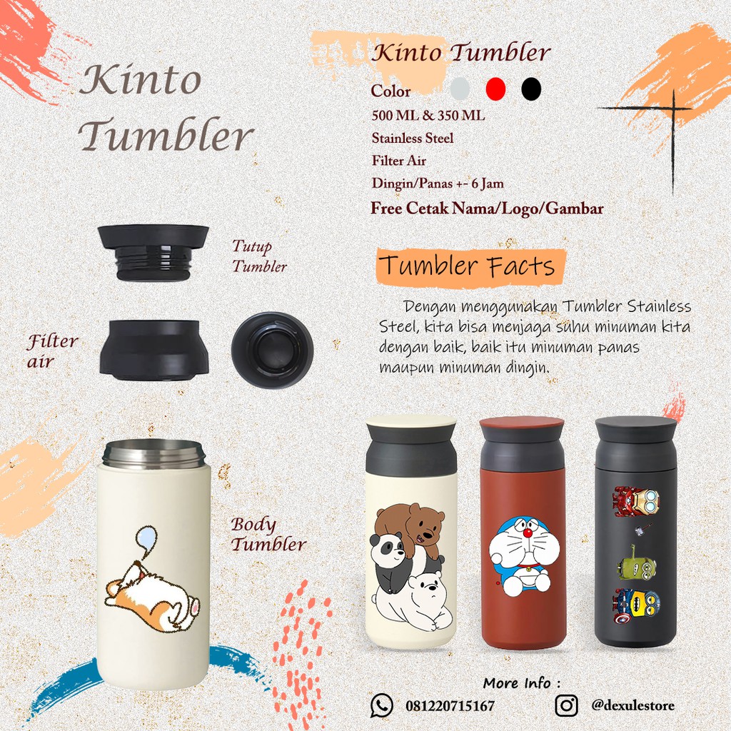 Jual CUSTOM Kinto TUMBLER PREMIUM MURAH | Shopee Indonesia
