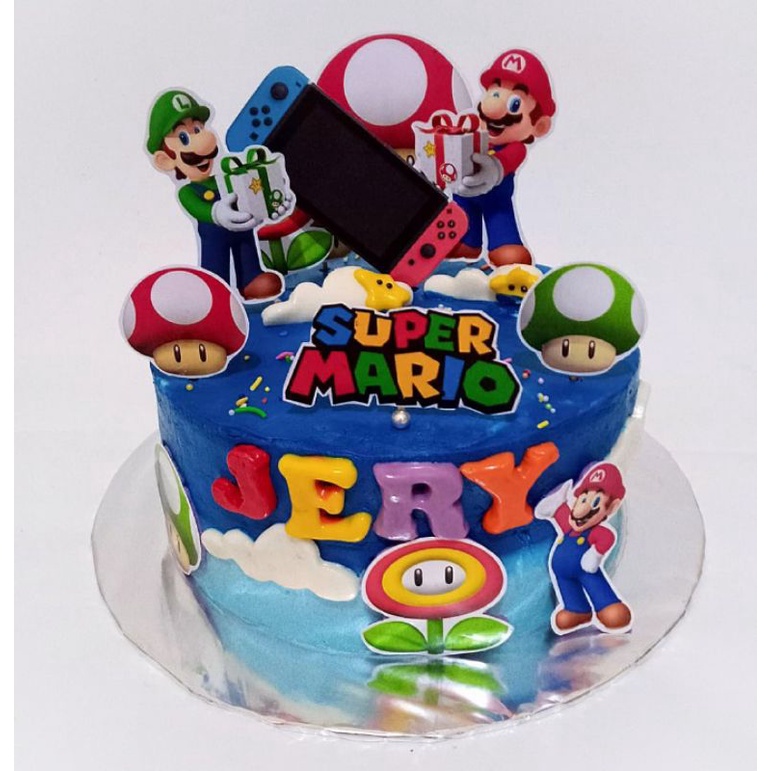 Jual kue ulang tahun Super Mario - Mario bross / kue ultah / kue hbd ...