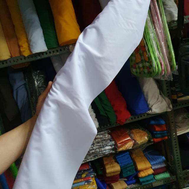 Jual BAHAN KAIN TETORON KATUN BANYAK WARNA (JUAL METERAN) | Shopee ...