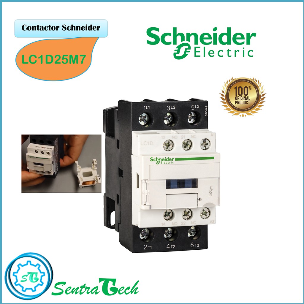 Jual Kontaktor contactor schneider LC1D25M7 AC220V 25A 3P Original. Variasi dari Type LC1D25 ...