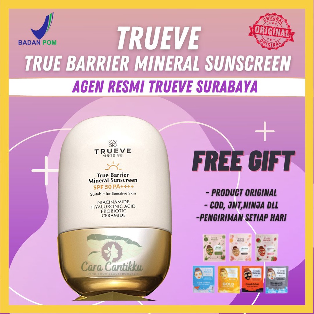 Jual TRUEVE True Barrier Mineral Sunscreen 30G SPF 50+++ | Shopee Indonesia
