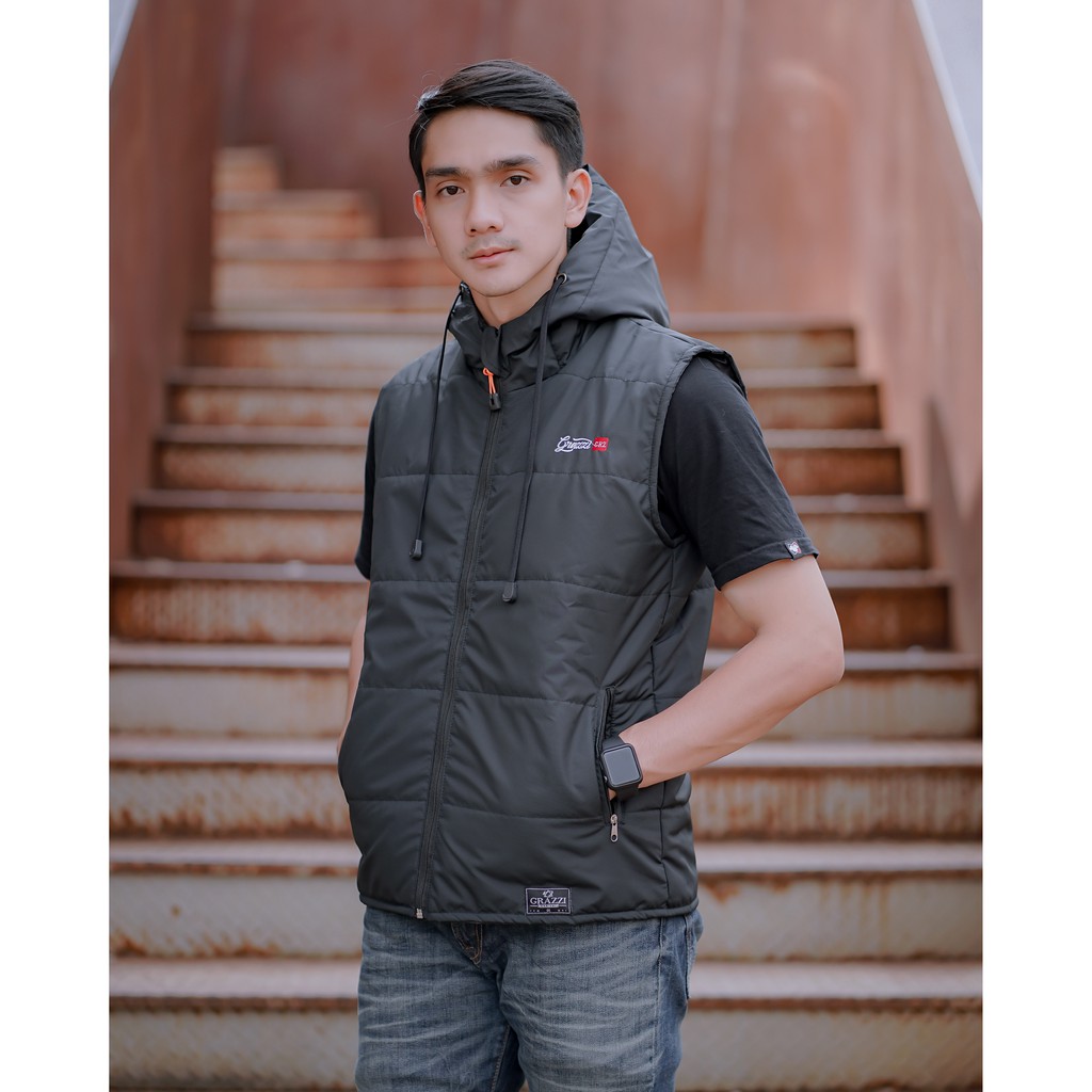 Jual Rompi Parasut Hoodie Vest Pria Anti Air Waterproof Touring Full ...