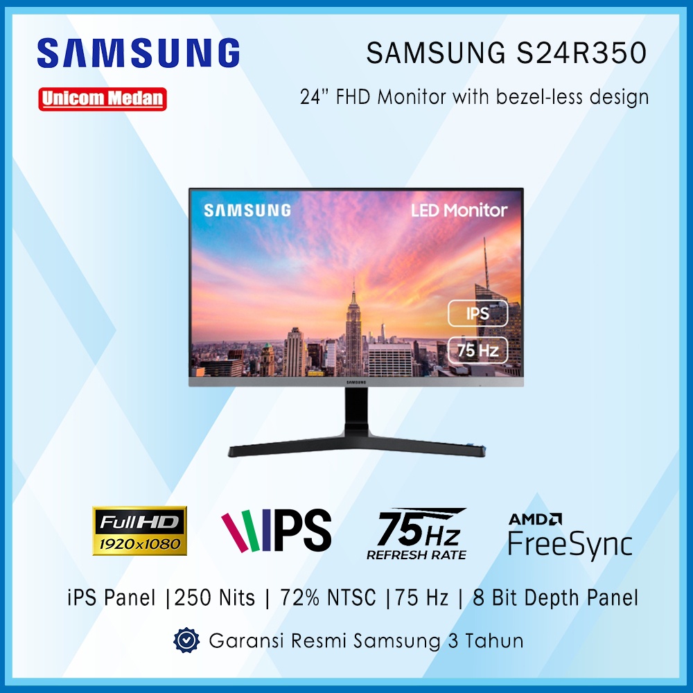 Jual Samsung S24R350 24 inch monitor FHD bezel-less design | Shopee ...