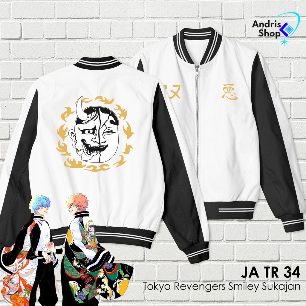 Jual Jaket Anime Sukajan Smiley Putih Tokyo Revengers - JA TR 34 ...