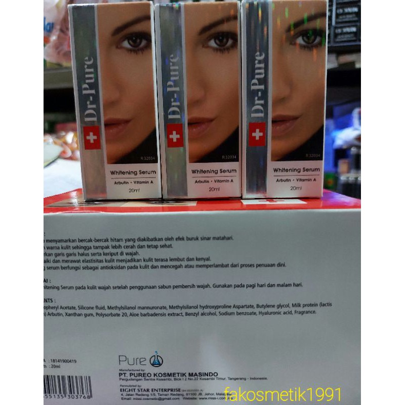 Jual Dr pure whitening serum wajah 20ml | Shopee Indonesia